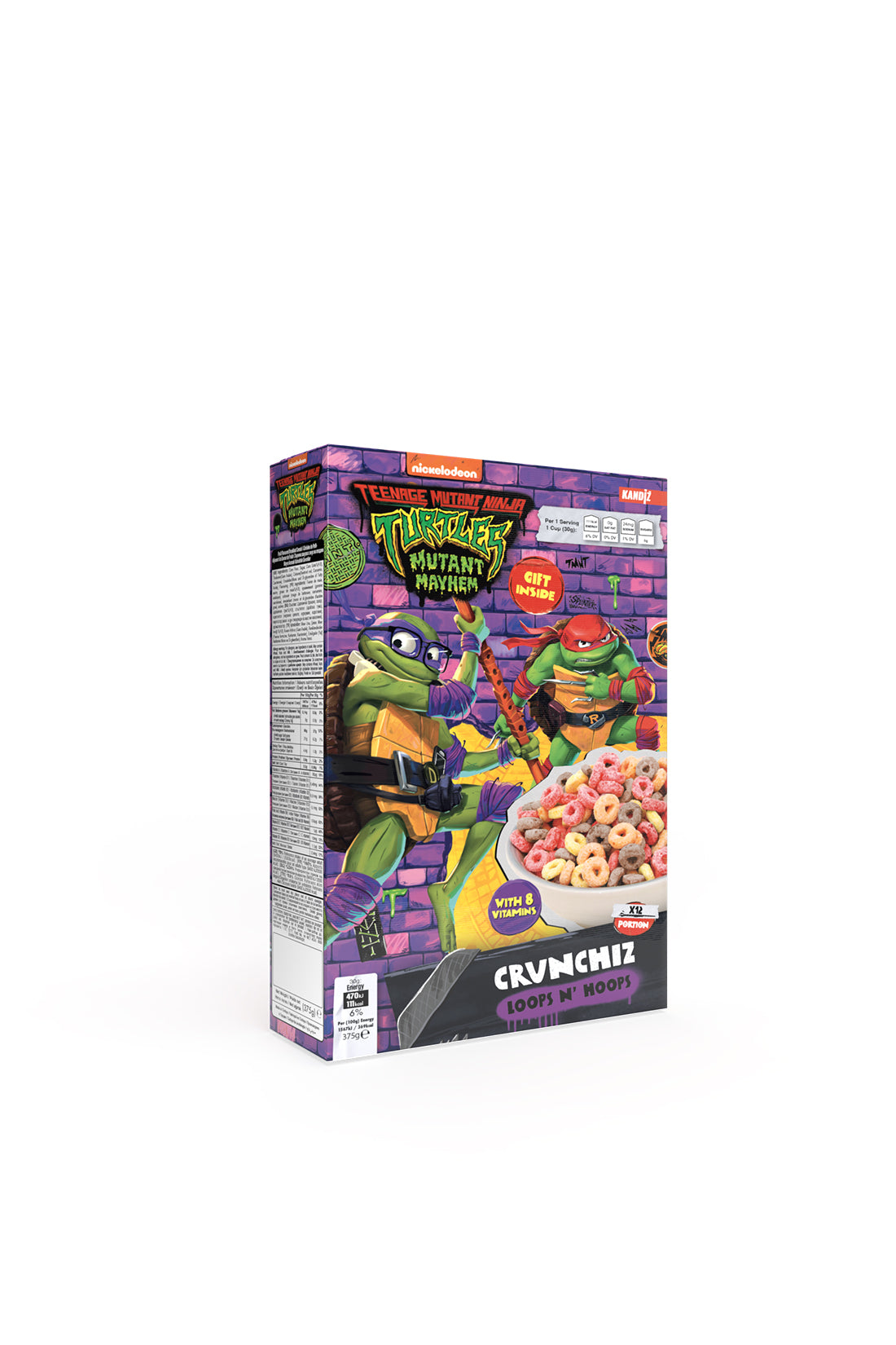 Crunchiz TMNT Loops N' Hoops Cereal 375g